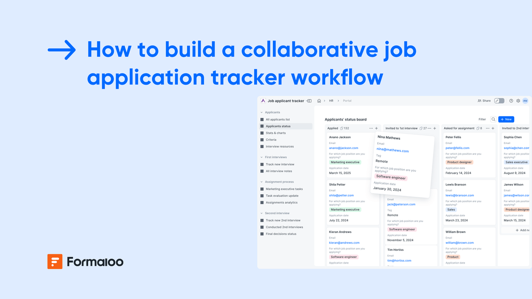 How to build a collaborative job application tracker workflow - Formaloo
